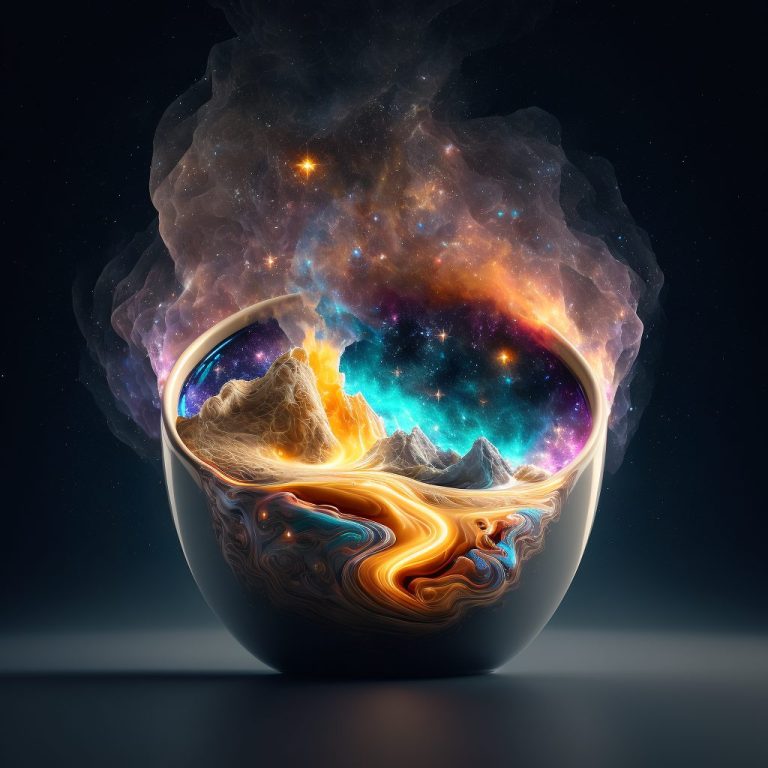 Cosmic Galaxy contained inside a Coffee Cup