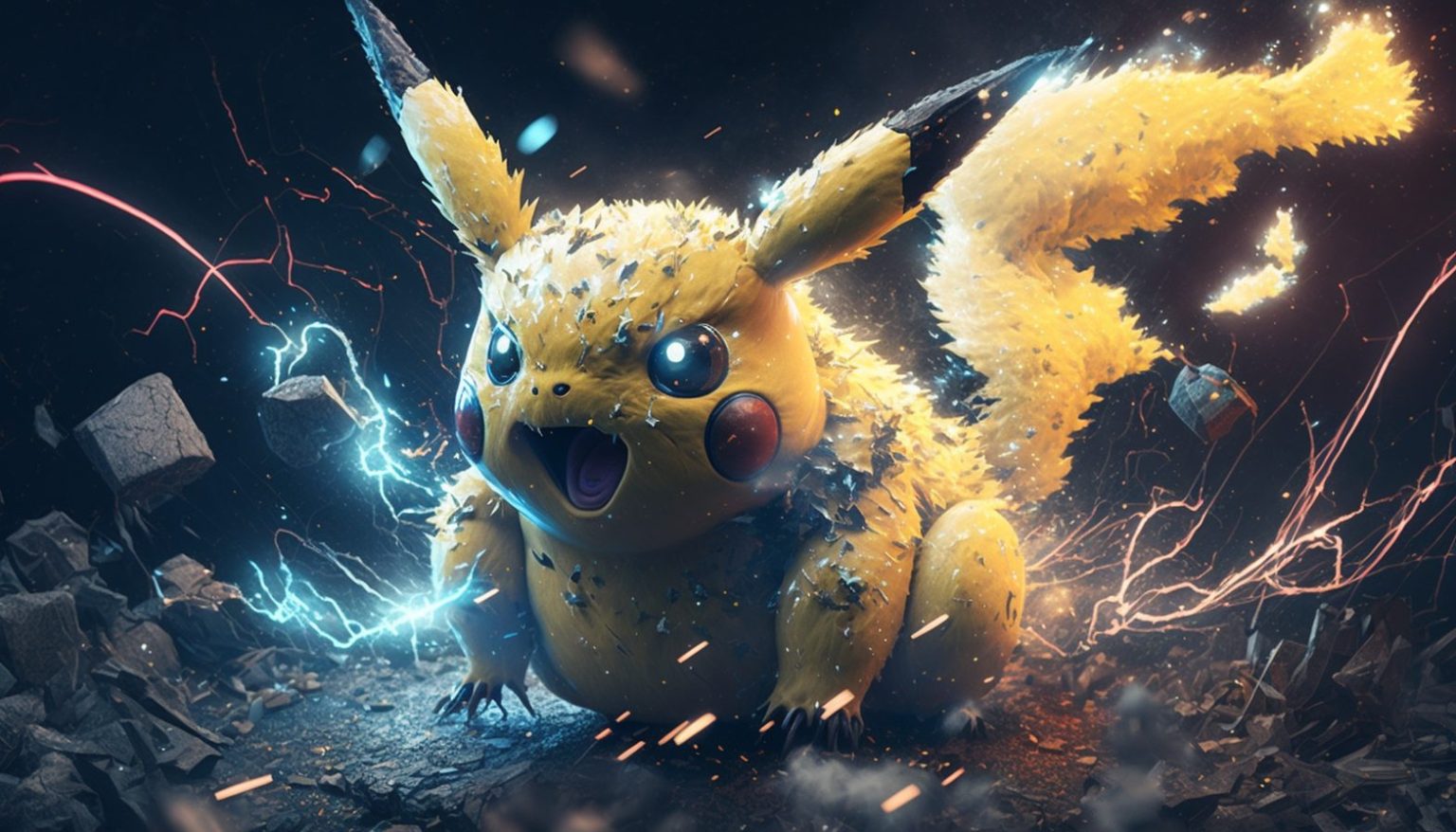 Pikachu Unleashing a Thunder Shockwave