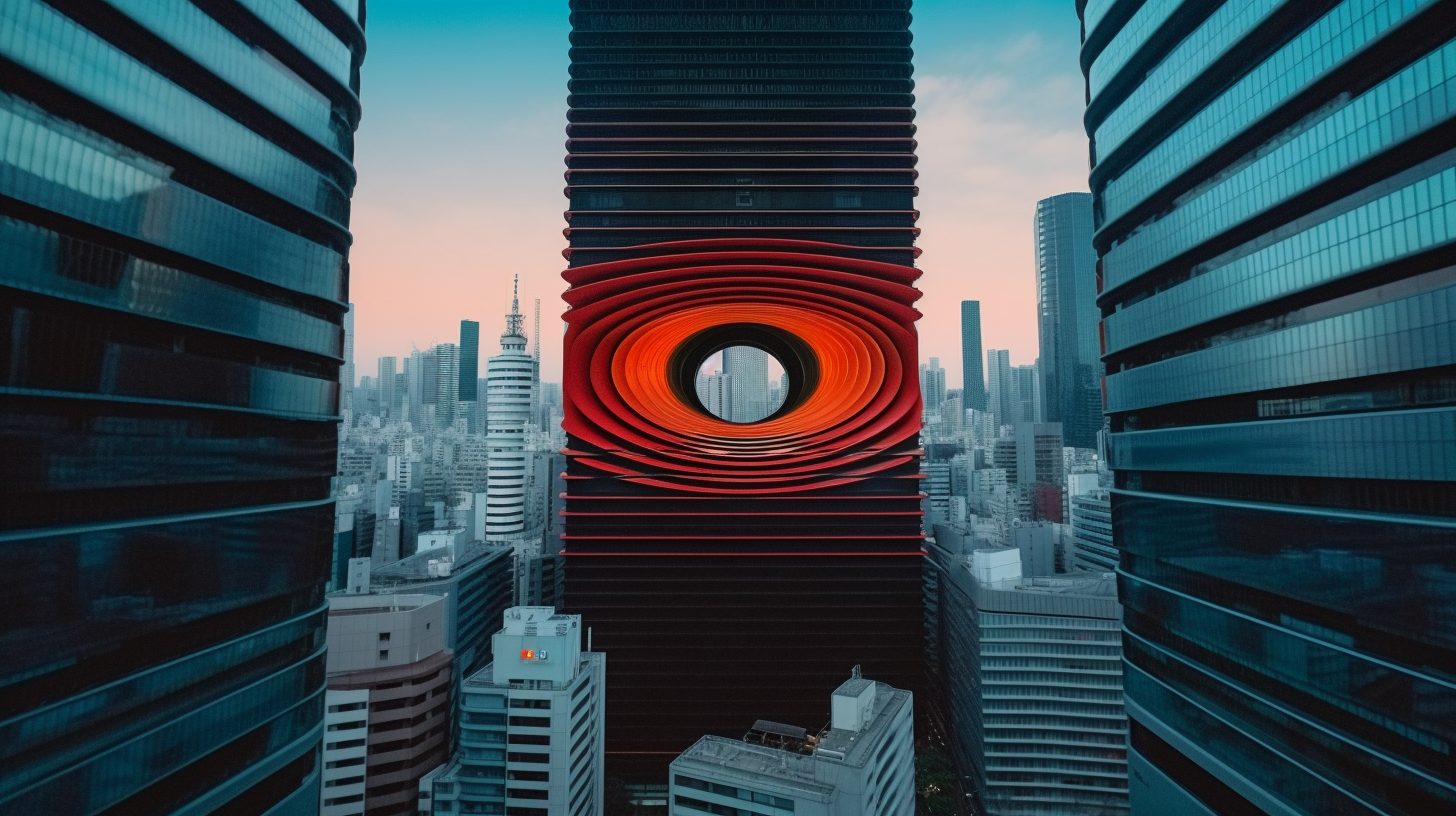 A Tall and Modern Office Building with a touch of Spiral Inspiration