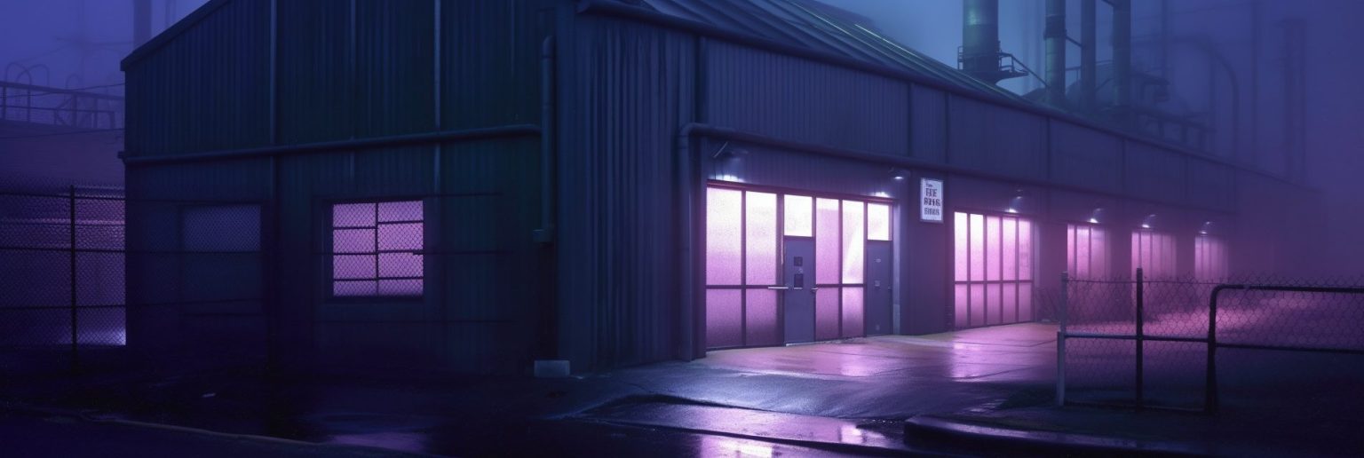 Buildings with a Purple Glow