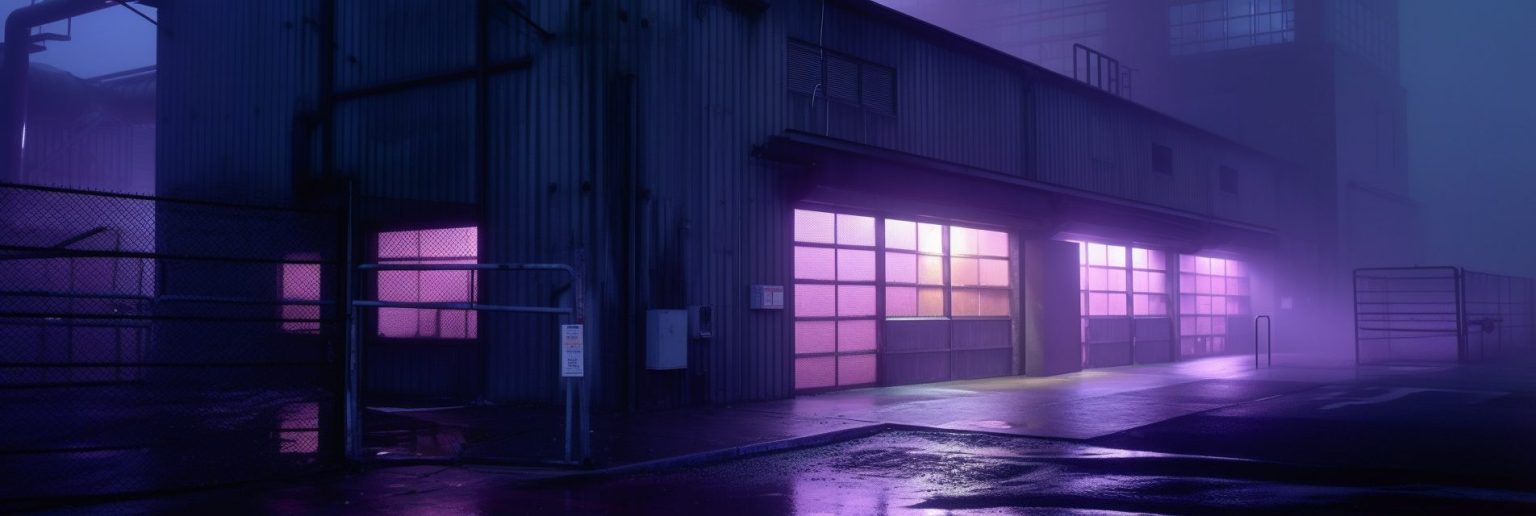 Buildings with a Purple Glow