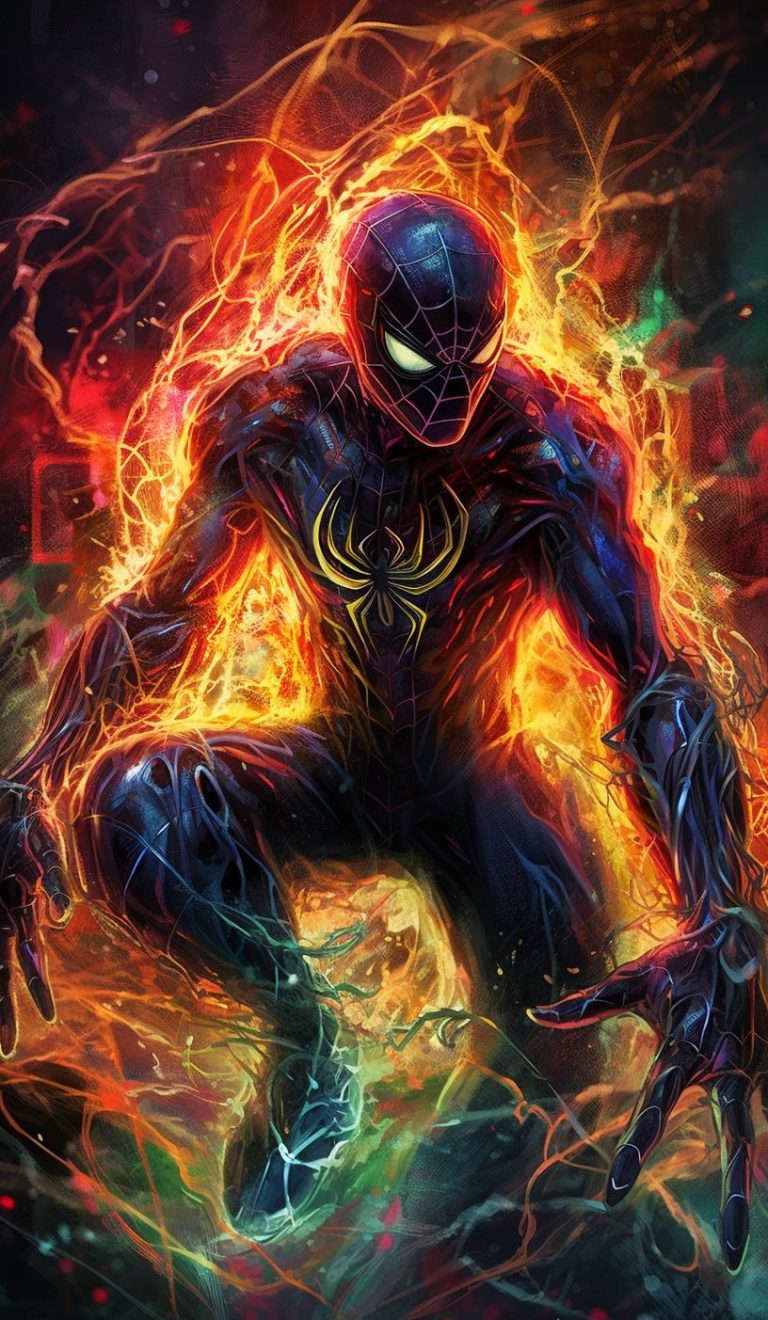 Cosmic Neon Spiderman