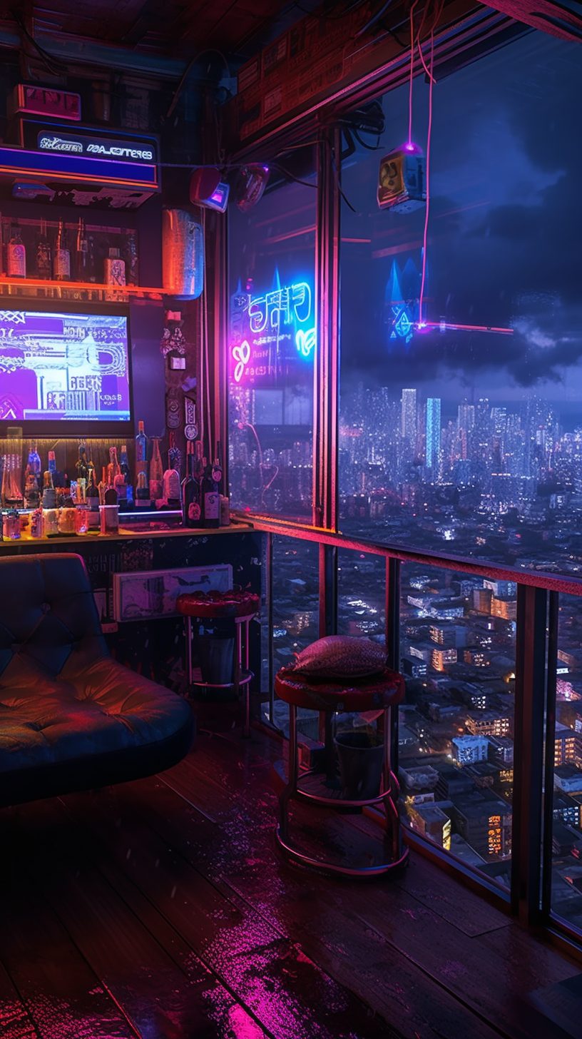 Cyberpunk Cityscape View