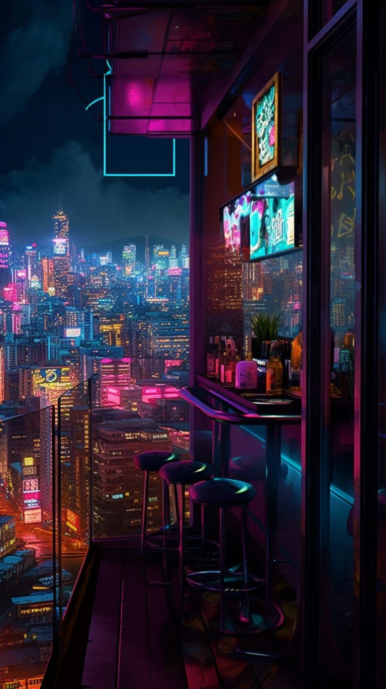 Cyberpunk Cityscape View