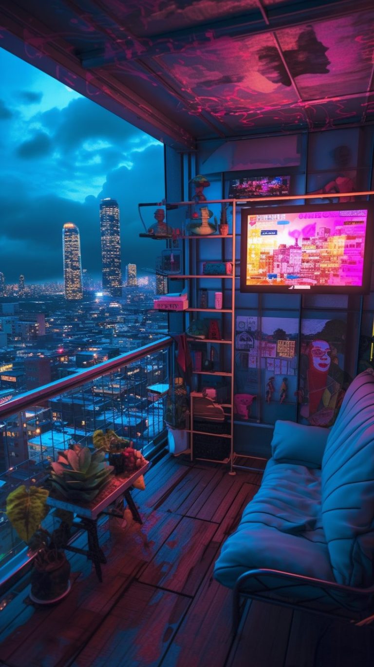 Cyberpunk Cityscape View