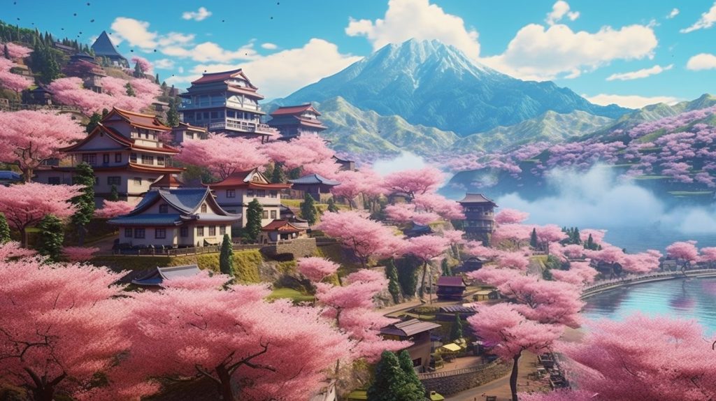 A Cherry Blossom Village