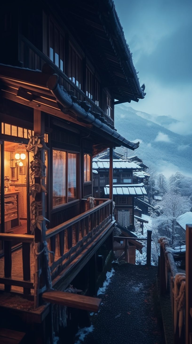 A Gassho-Style Home at a Snowy Japanese Village