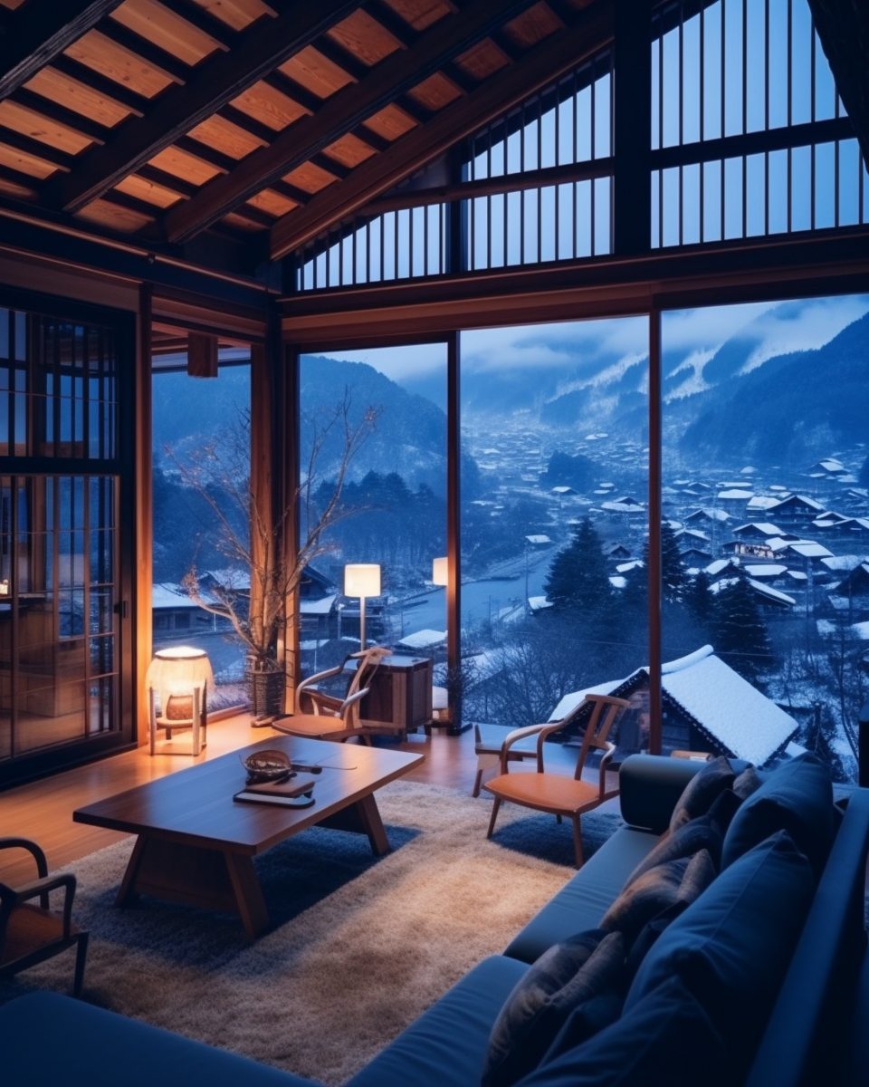 A Gassho-Style Home at a Snowy Japanese Village