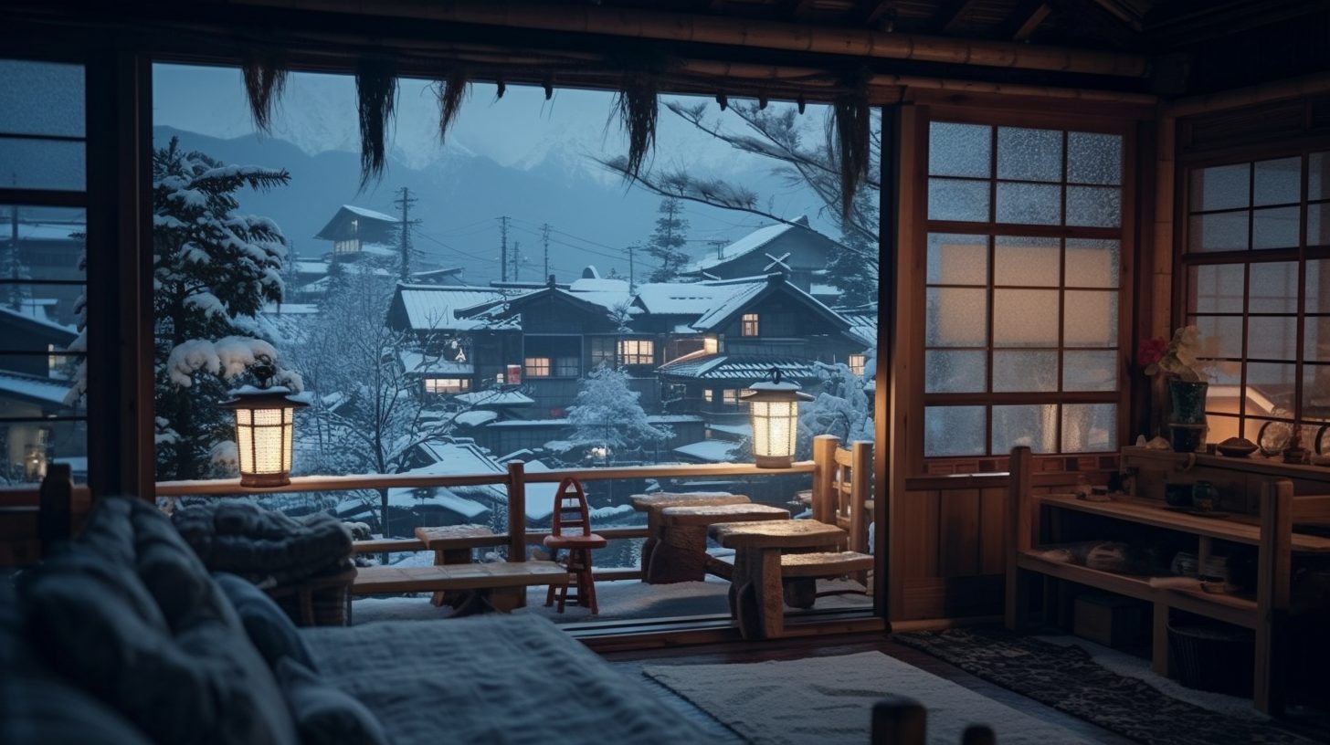 A Gassho-Style Home at a Snowy Japanese Village