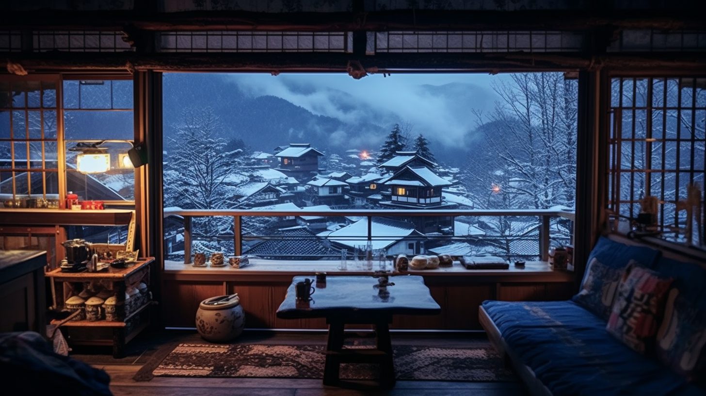 A Gassho-Style Home at a Snowy Japanese Village