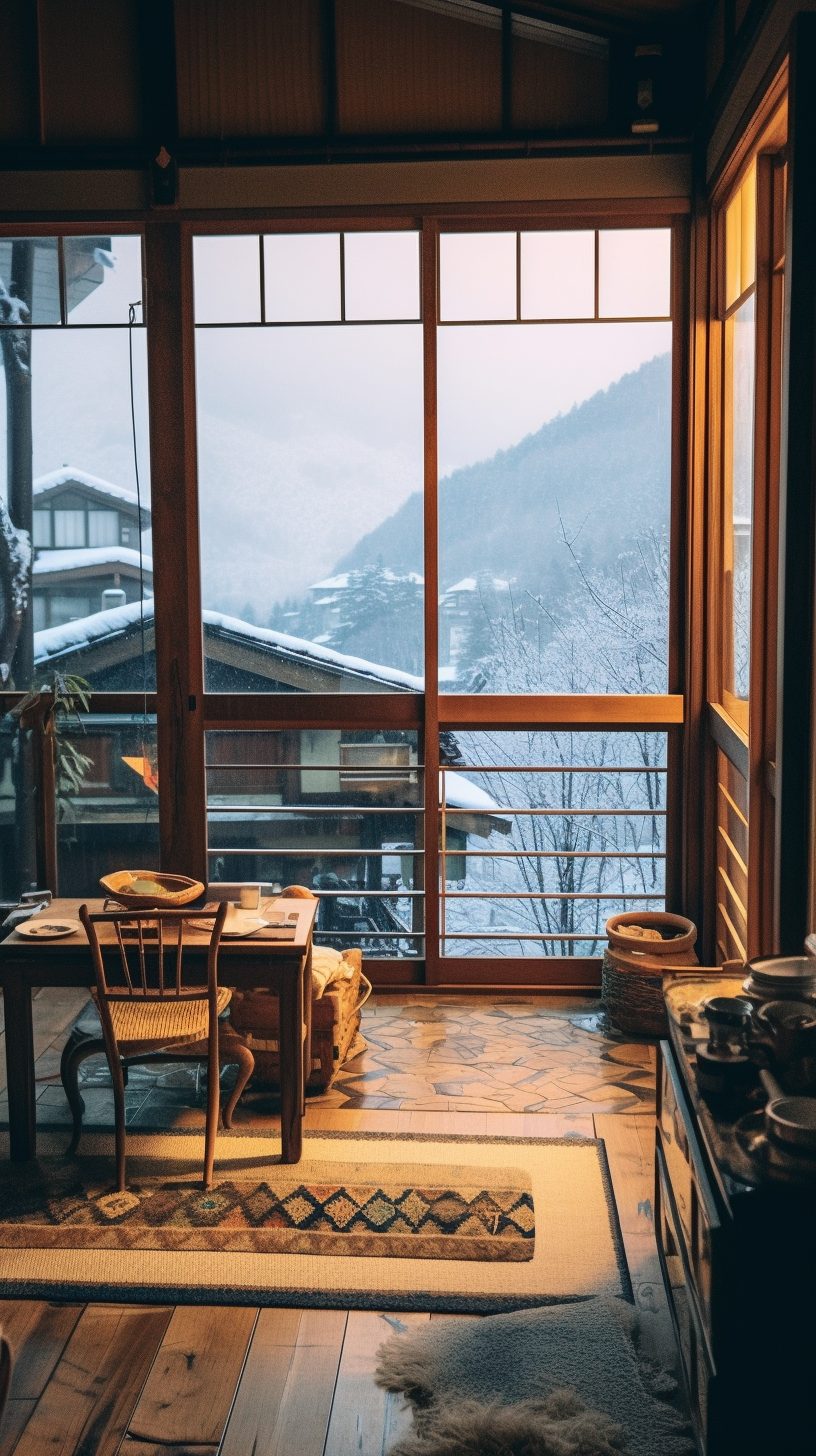 A Gassho-Style Home at a Snowy Japanese Village