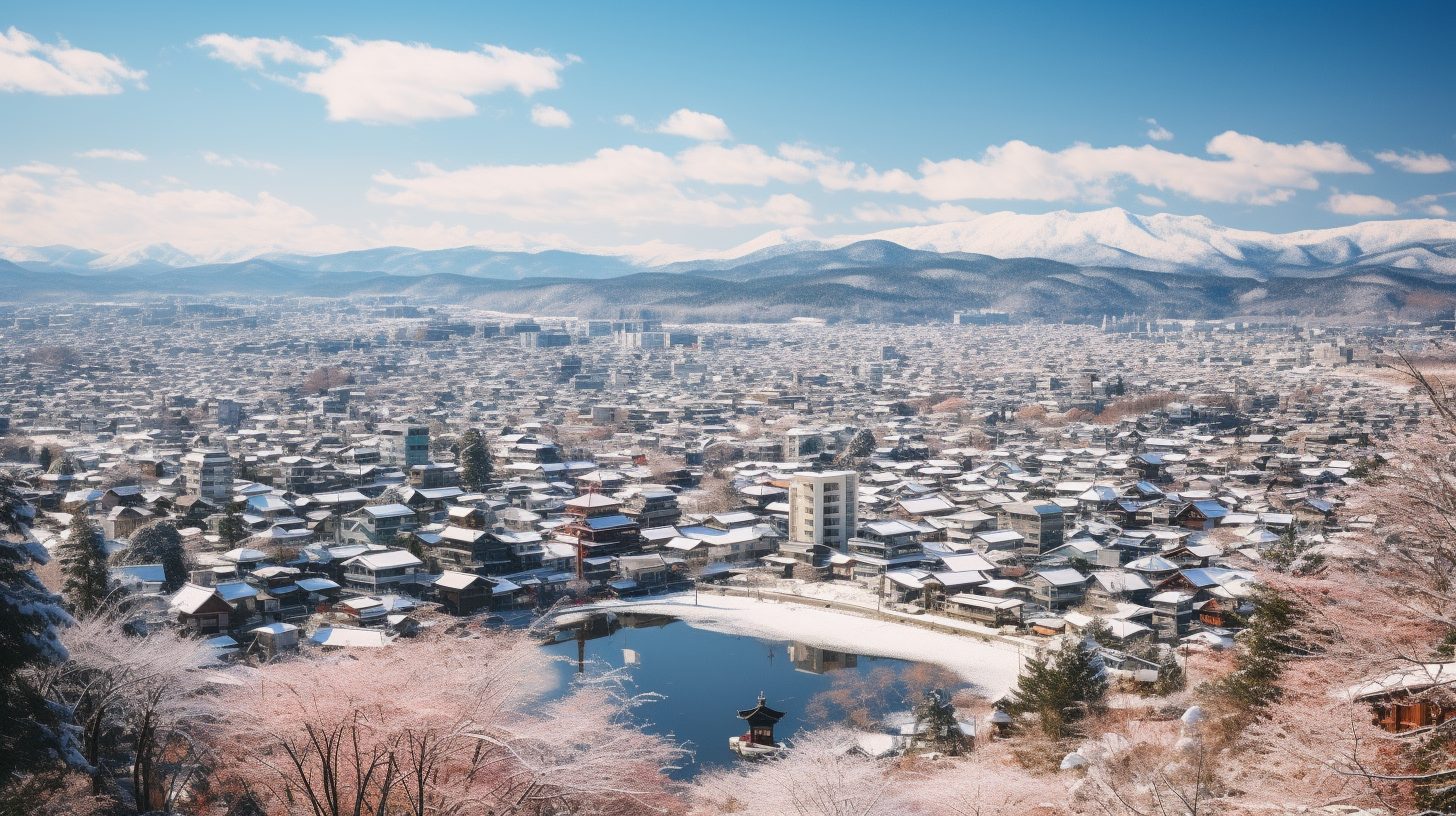 A Snow Covered Kyoto Town