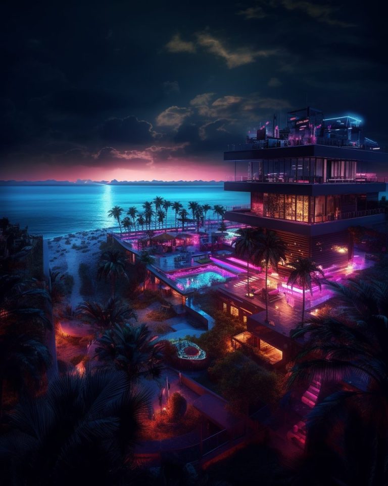 Cyberpunk Beach Resort