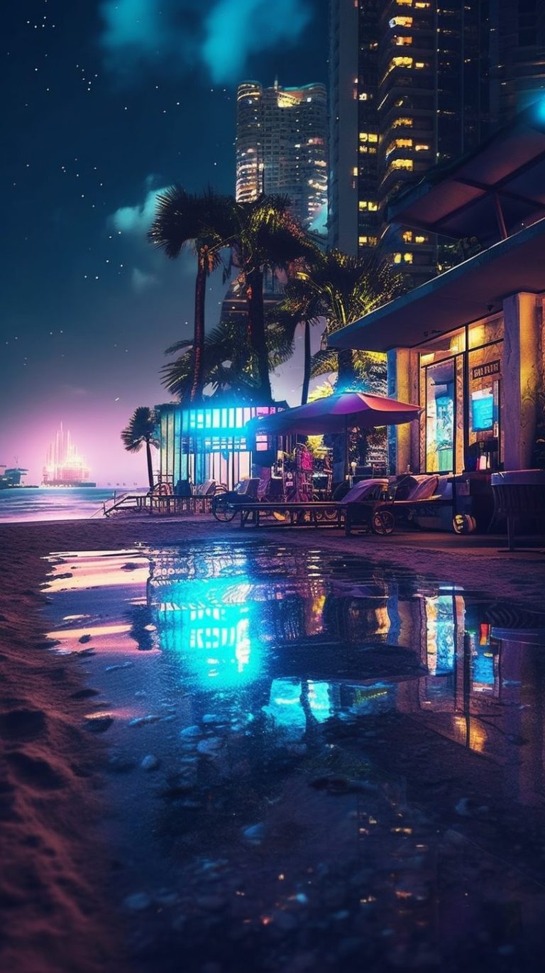 Cyberpunk Beach Resort