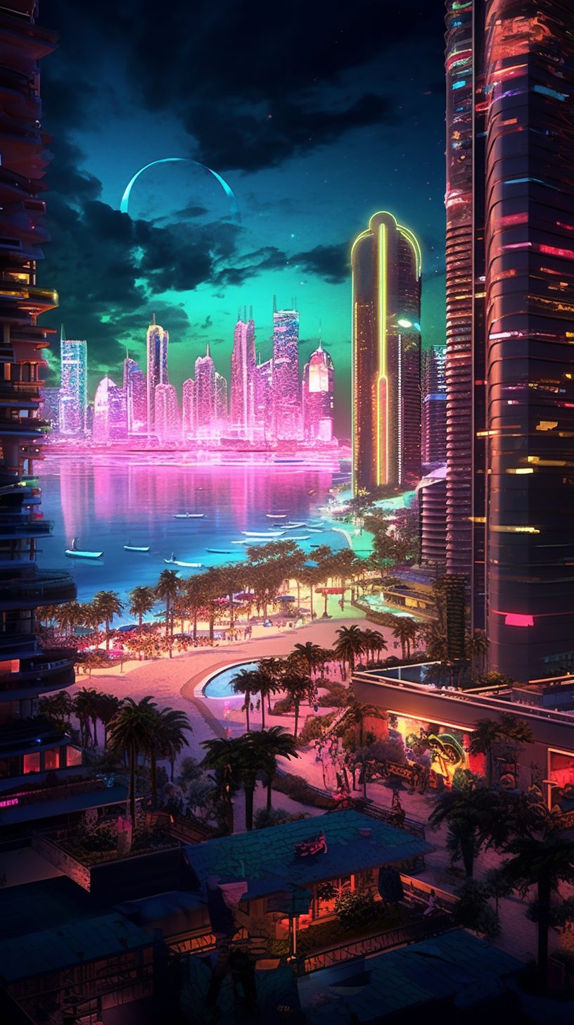 Cyberpunk Beach Resort