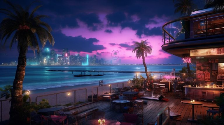 Cyberpunk Beach Resort