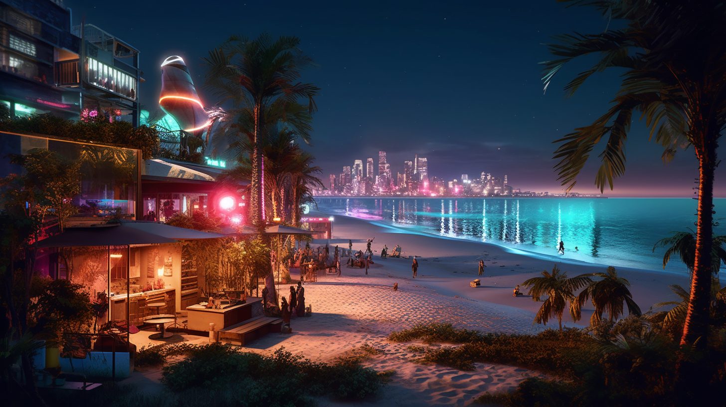 Cyberpunk Beach Resort