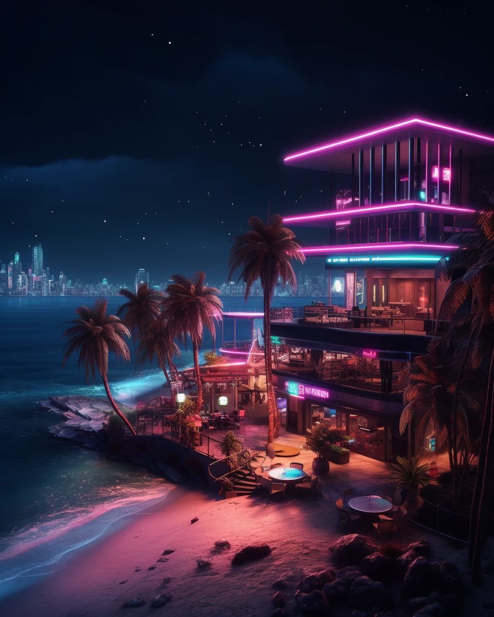 Cyberpunk Beach Resort