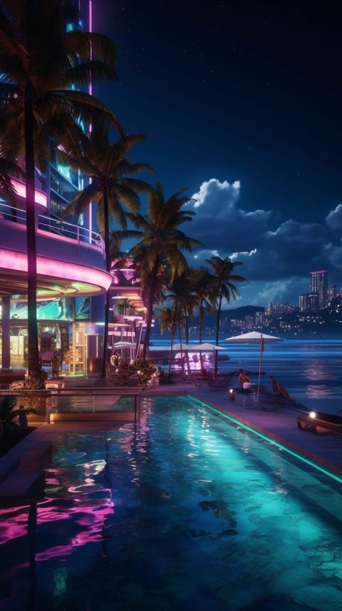 Cyberpunk Beach Resort