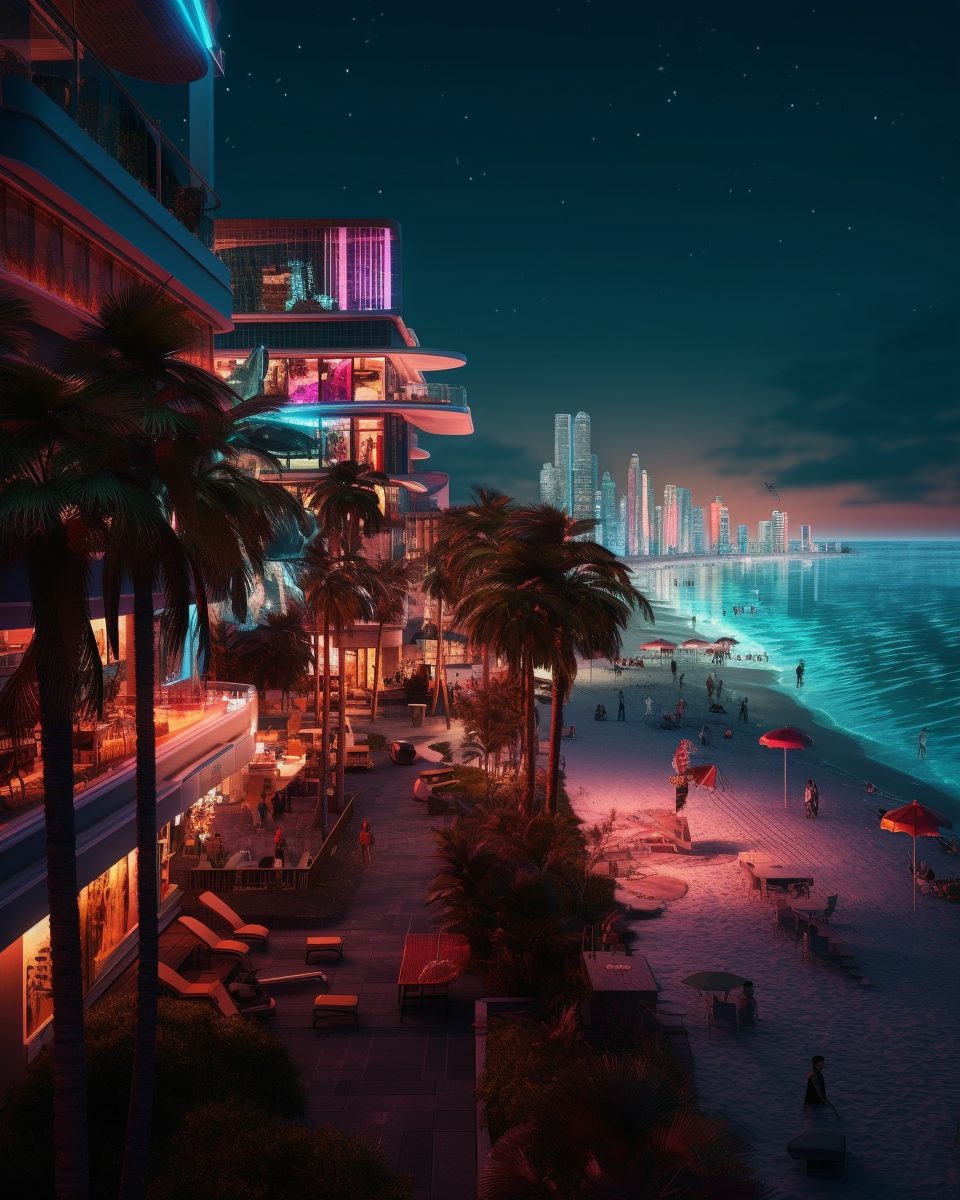 Cyberpunk Beach Resort