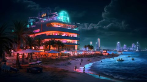 Cyberpunk Beach Resort