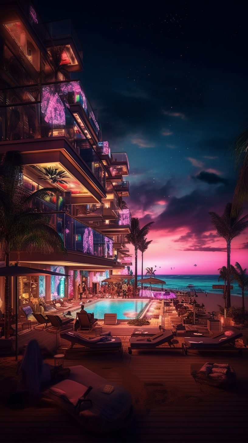 Cyberpunk Beach Resort