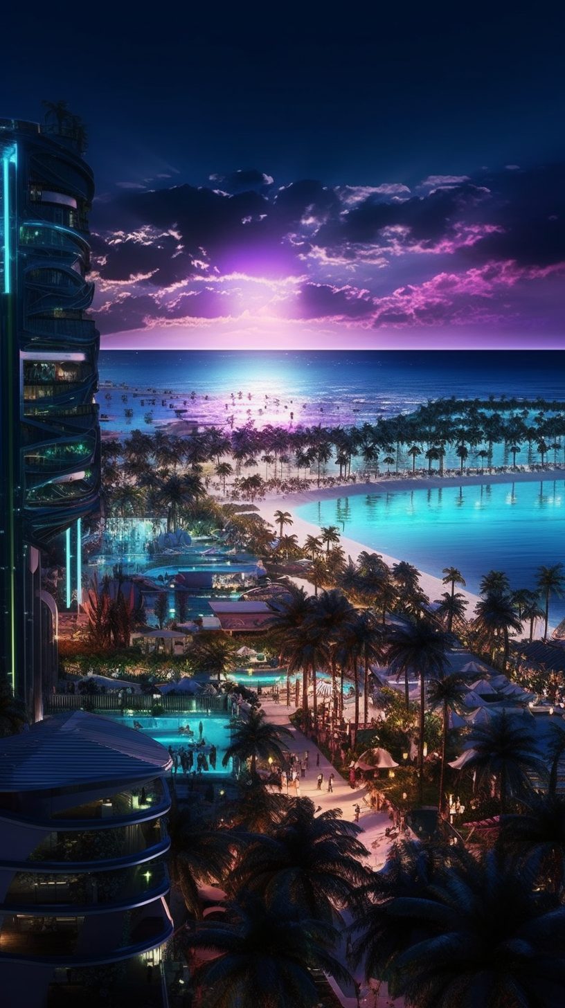 Cyberpunk Beach Resort