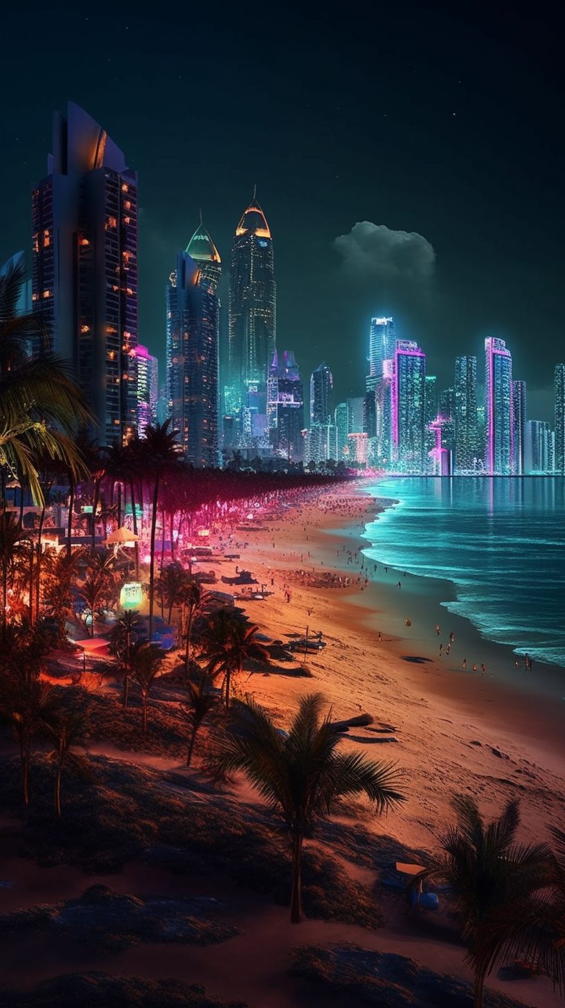 Cyberpunk Beach Resort
