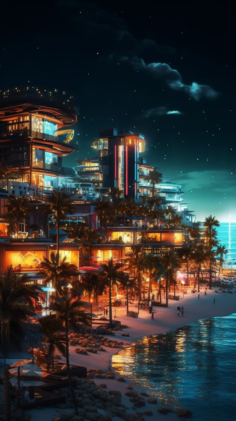 Cyberpunk Beach Resort