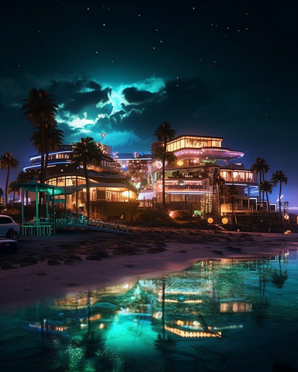 Cyberpunk Beach Resort