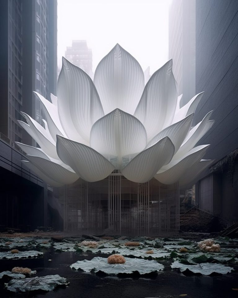 Lotus-Inspired Rainwater Harvesting Architecture