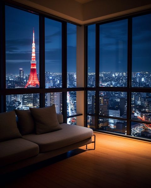 Minimalistic Apartment with a View of Tokyo Tower