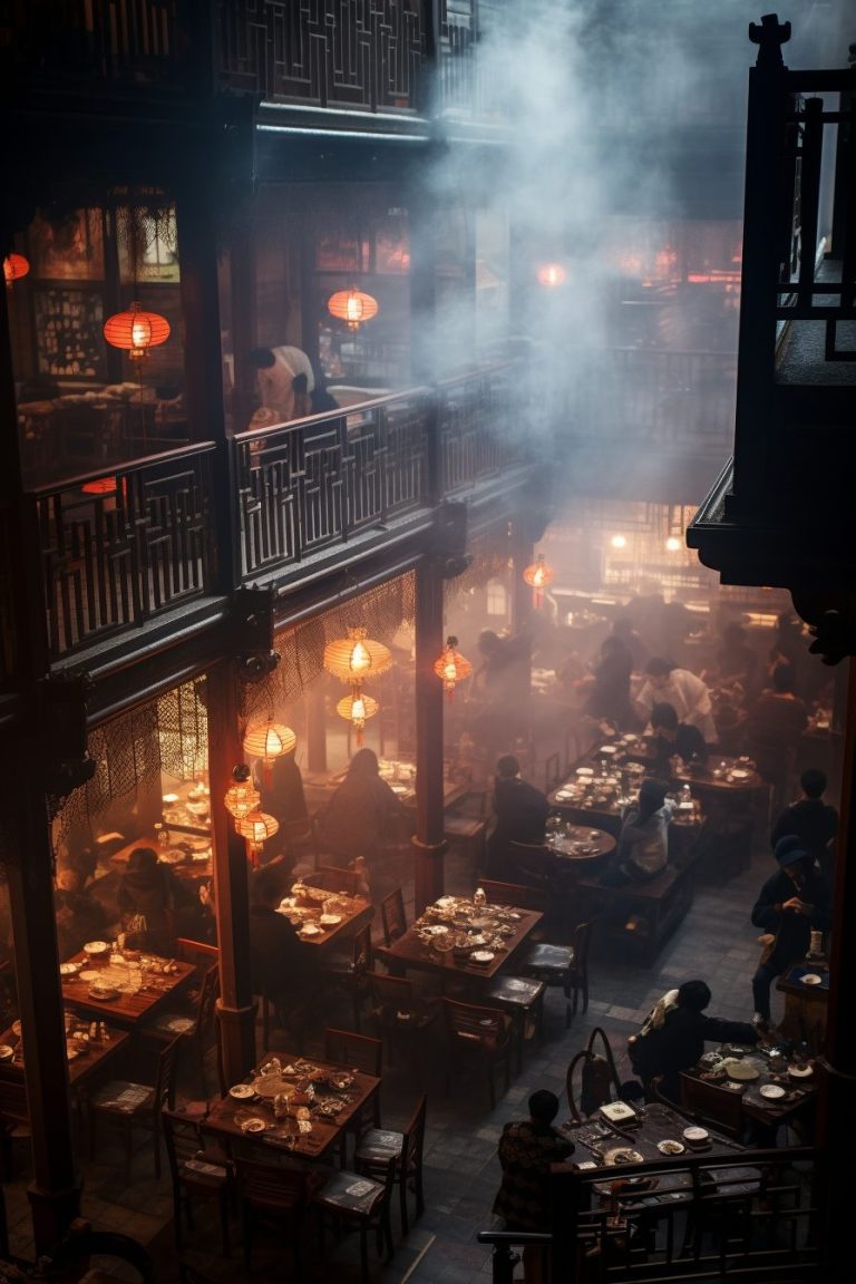 Multi-Storey Old Wooden Chinese Restaurant