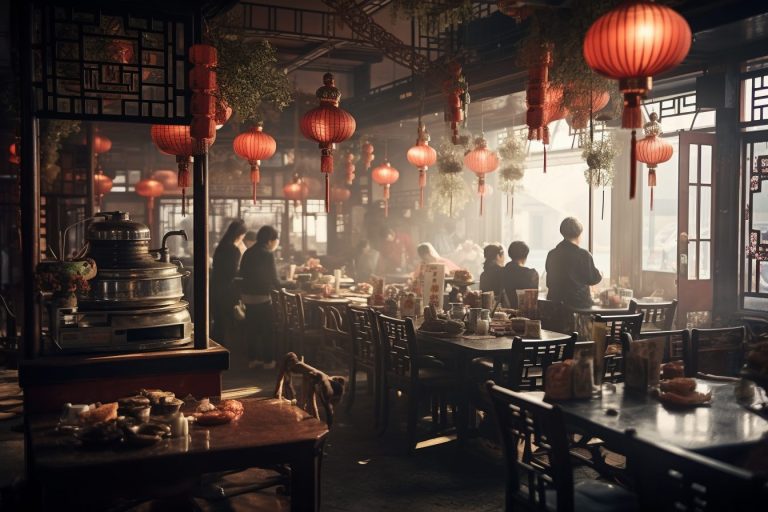 Multi-Storey Old Wooden Chinese Restaurant