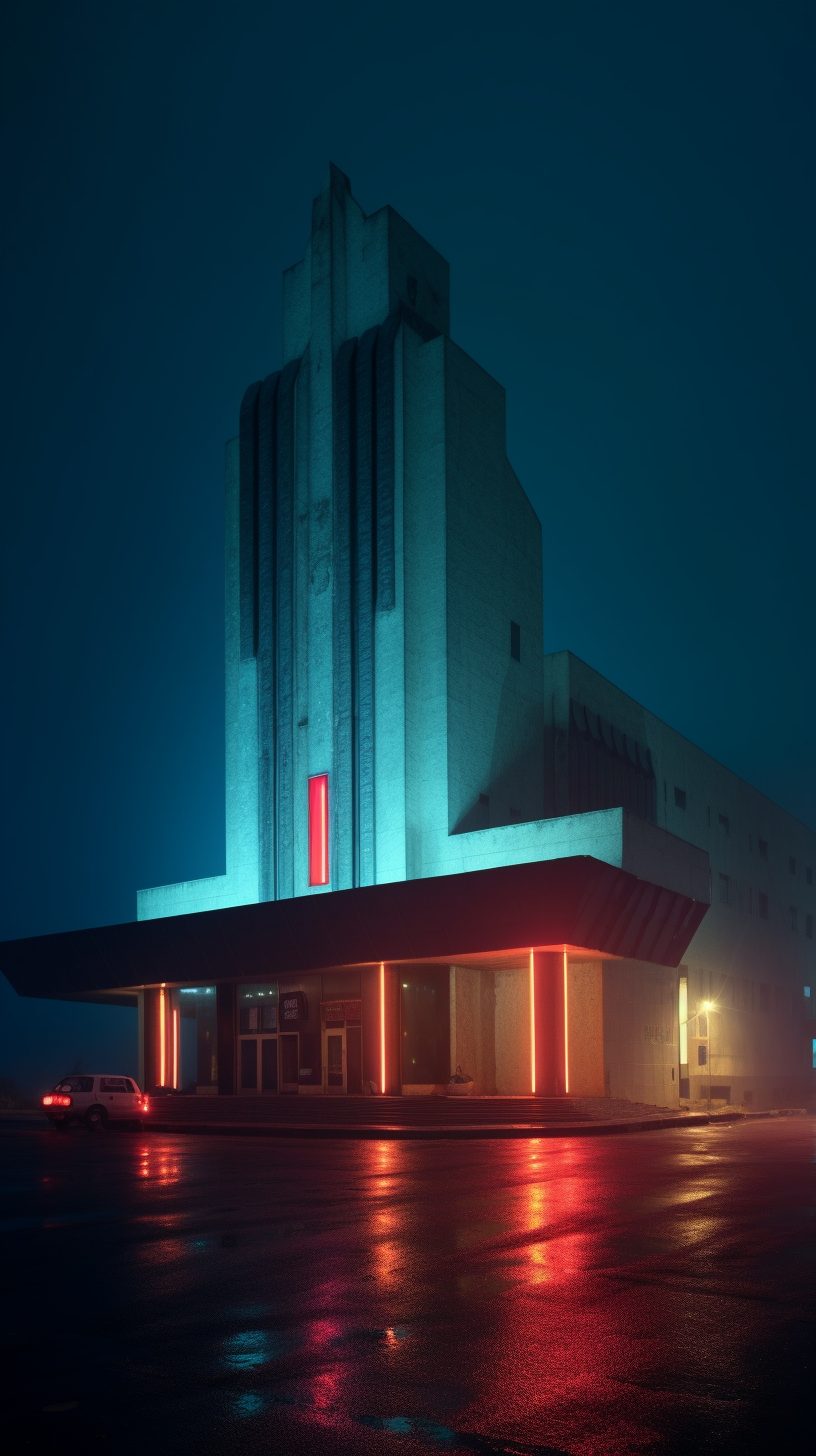 Retro Cinema with a Brutalist Design Style