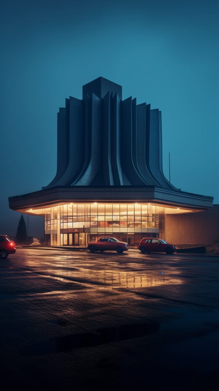 Retro Cinema with a Brutalist Design Style