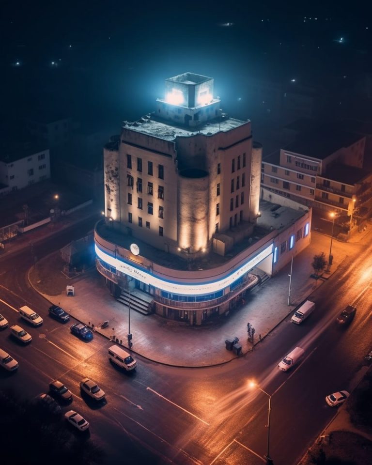 Retro Cinema with a Brutalist Design Style