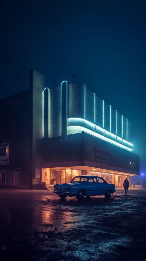Retro Cinema with a Brutalist Design Style