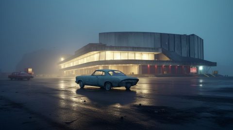 Retro Cinema with a Brutalist Design Style