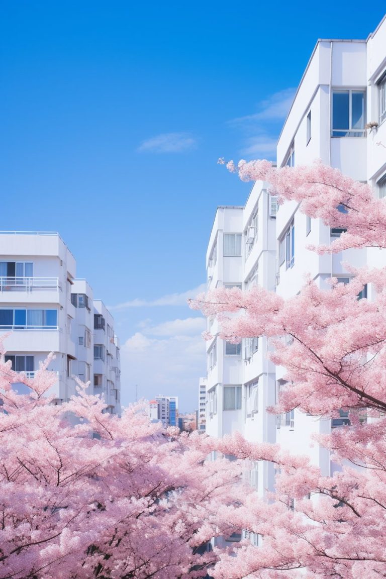 The Suburbs of Tokyo with Beautiful Blue Sky