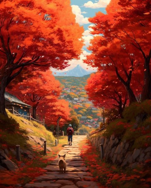 Walking Back Home During Autumn