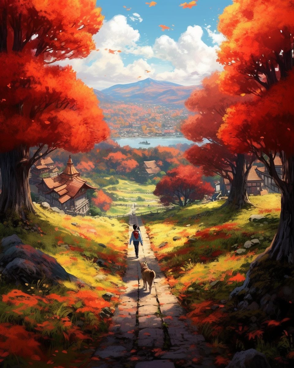 Walking Back Home During Autumn