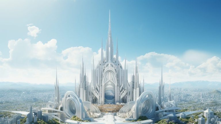 A Futuristic Cathedral in a Modern City