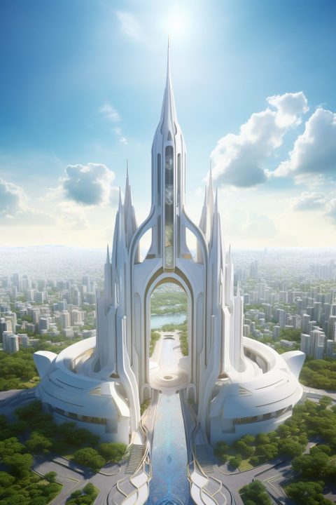 A Futuristic Cathedral in a Modern City