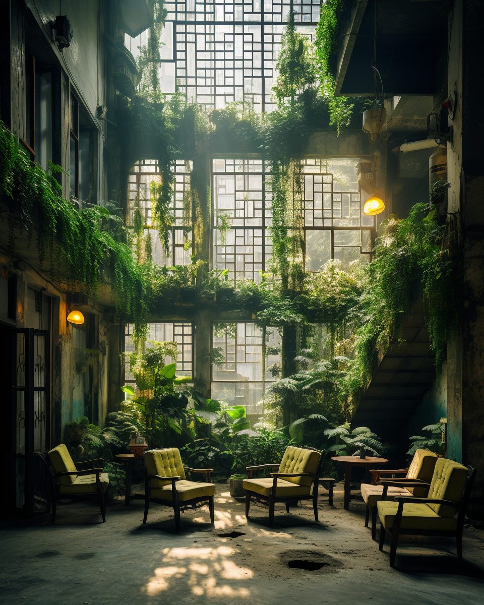 An Apartment Complex Encroached With Nature