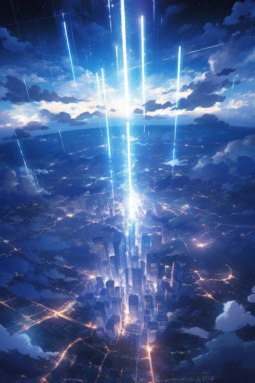 City of Light Pillars