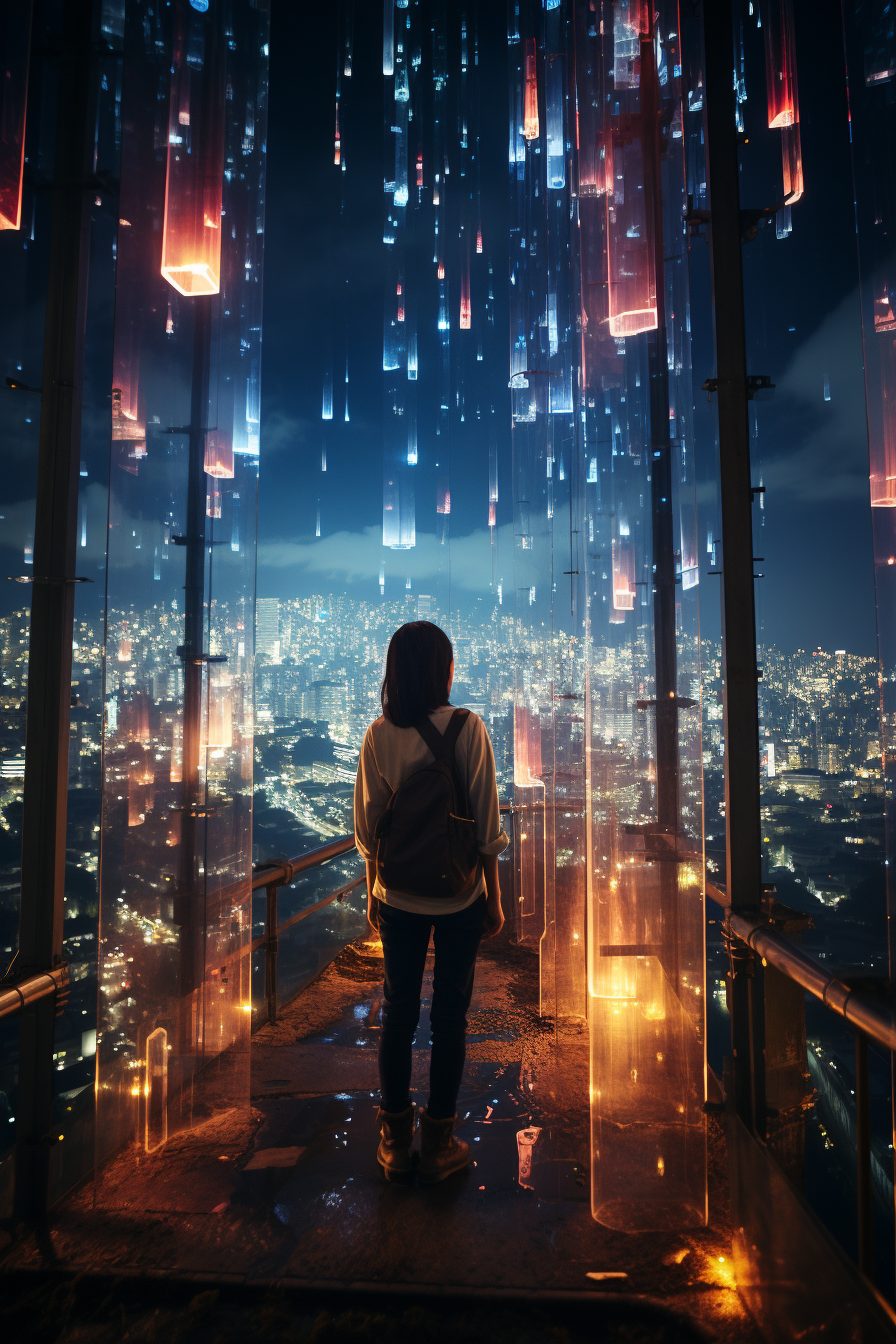 City of Light Pillars