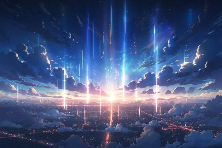 City of Light Pillars