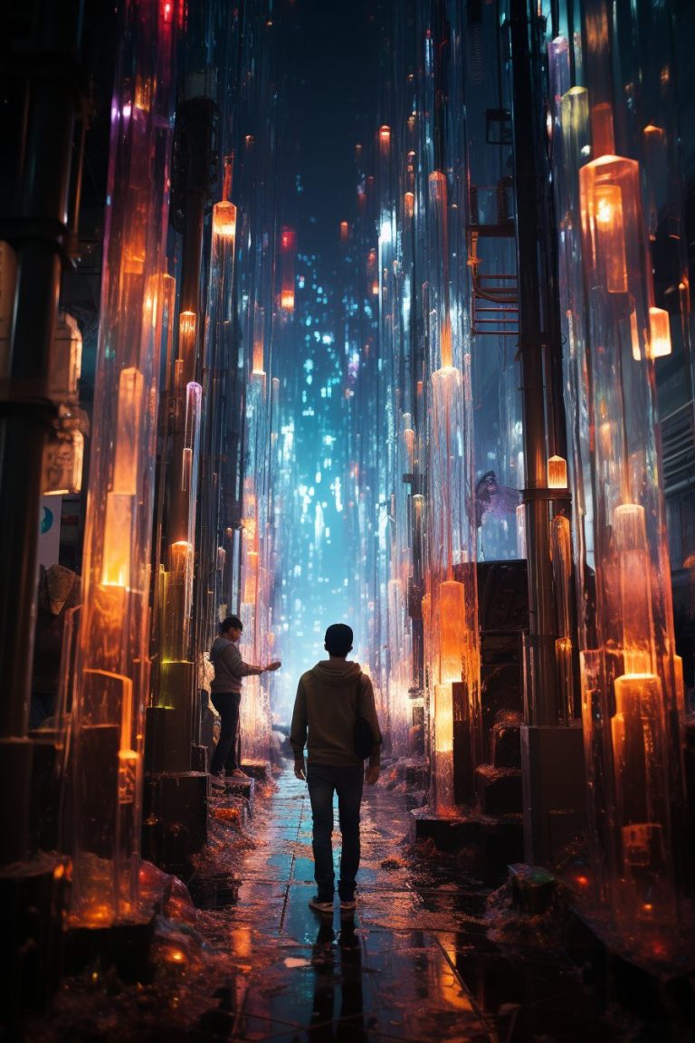 City of Light Pillars