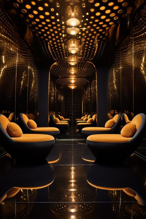 Contemporary Home Interior With Gold and Mirror Accents